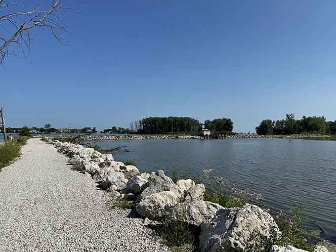 This stone pier stretches toward the horizon like nature's own runway to absolutely nowhere and everywhere simultaneously.