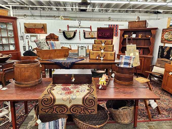 Wooden furniture with actual character and craftsmanship, back when things were built to outlast their original owners' grandchildren.
