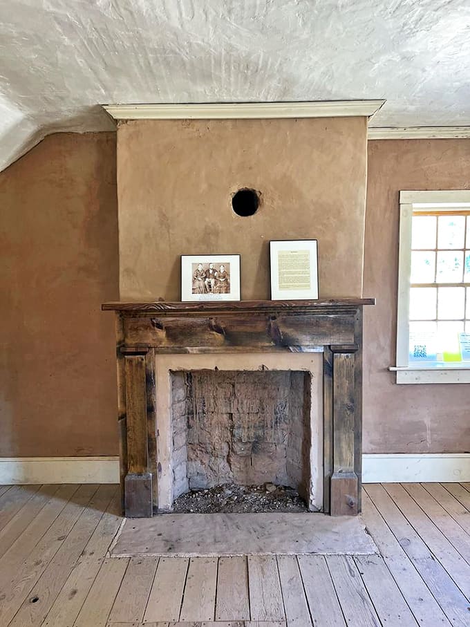 Step into the past through this fireplace&mdash;once the literal and figurative heart of a frontier home where families gathered for warmth.
