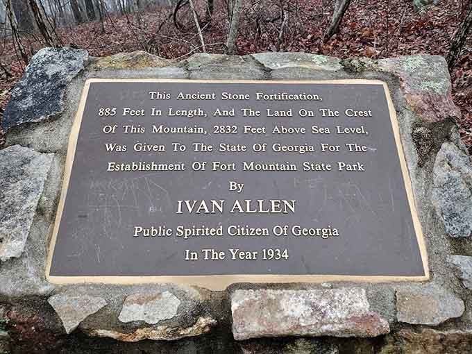 This plaque tells the story of how a generous gift became one of Georgia's most treasured mountain escapes.