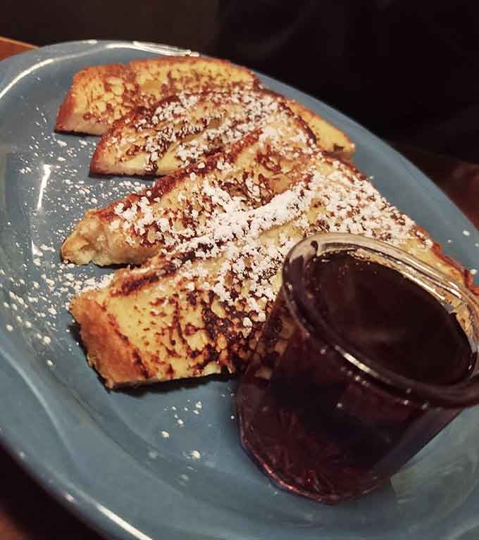 French toast that makes you question why anyone would eat cereal. That puddle of syrup is about to become the highlight of someone's day.