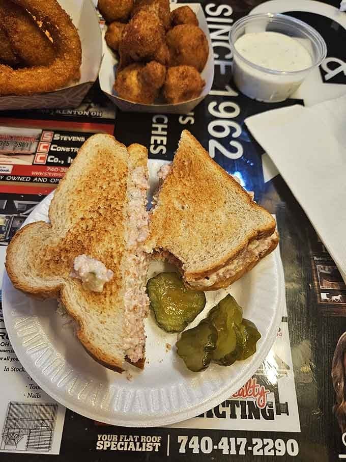 Even the tuna salad gets the royal treatment here, served on toasted bread with pickles for that perfect crunch.