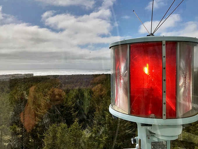 When the red lens catches the light, you understand why sailors have trusted this beacon through countless foggy Pacific nights.