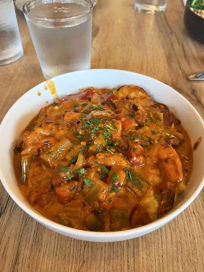 Shrimp and grits so good, they'll transport you straight to the Lowcountry without leaving your seat.