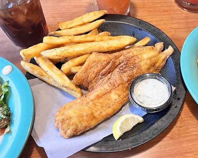 Fried haddock that makes you understand why people write songs about New England. Golden, crispy exterior giving way to flaky white fish&mdash;a textbook example of seafood simplicity.