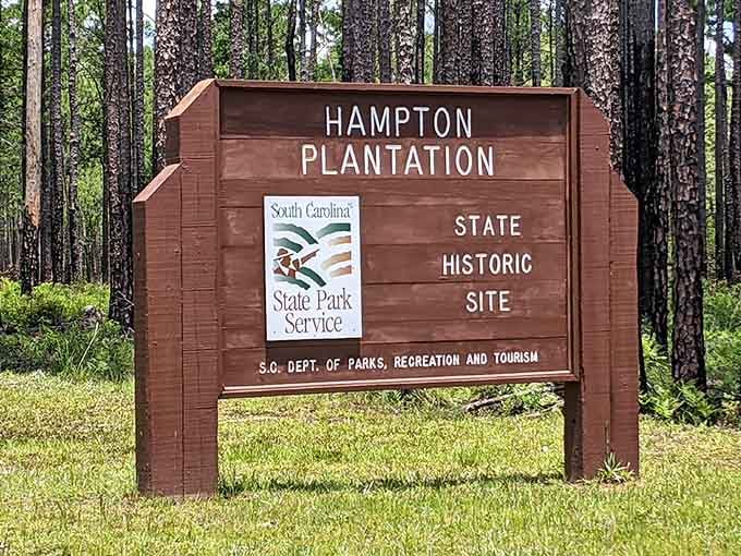 Your GPS might get confused out here, but this sign won't let you miss your date with history.