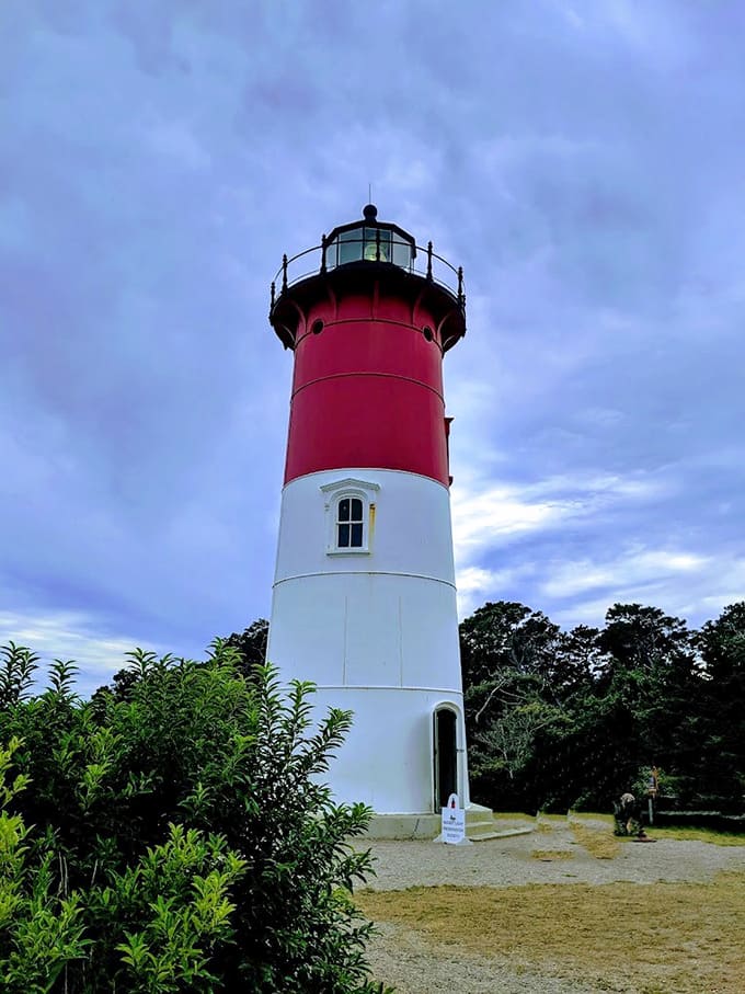 Nauset Light's distinctive red band makes it the candy cane of Cape Cod lighthouses, minus the peppermint flavor.