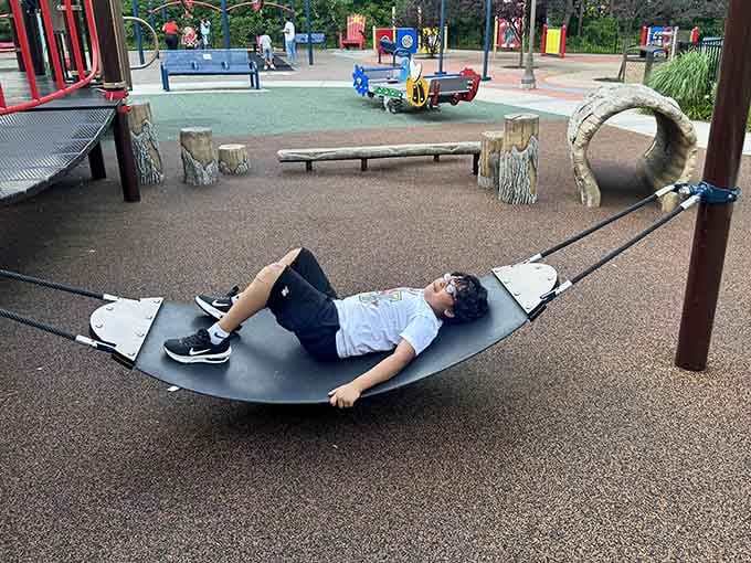 This hammock-style swing is where relaxation meets motion, perfect for kids who prefer their fun horizontal.
