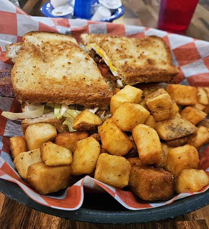 Crispy tater tots and a loaded sandwich make this the kind of breakfast that powers you through anything.