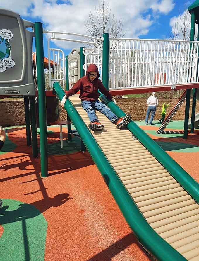 Those roller slides beat the metal scorchers we survived back when playgrounds were basically torture devices.