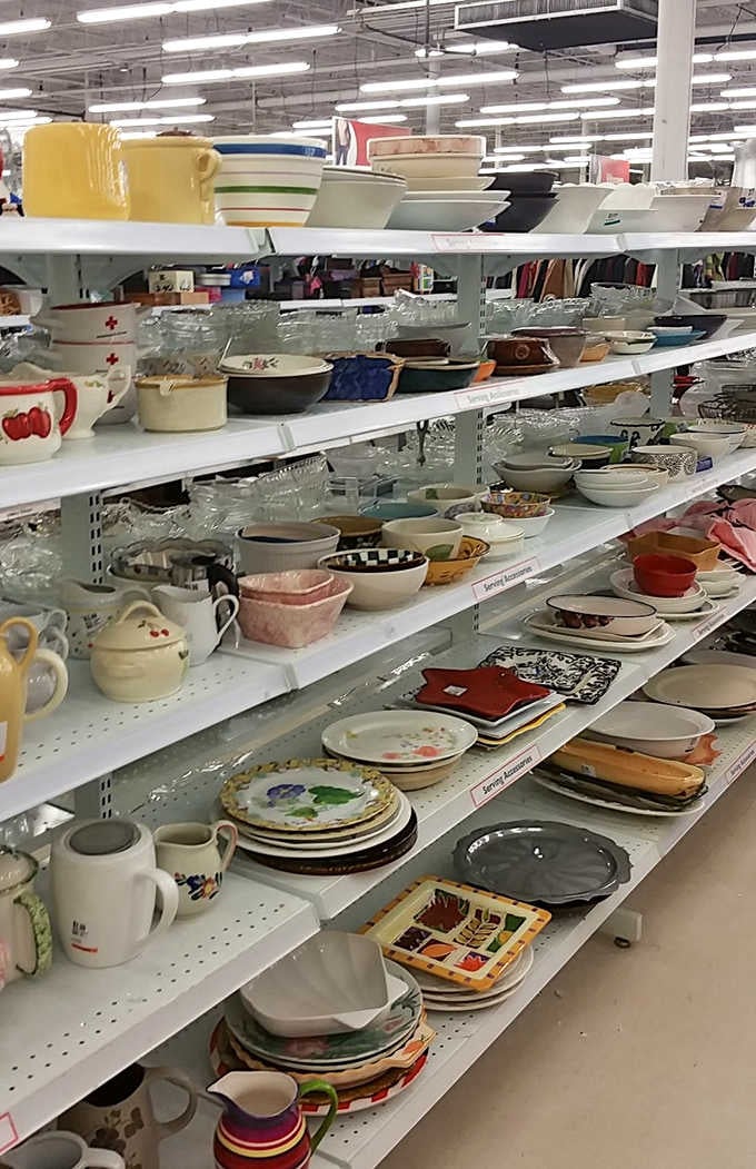 Mismatched dishes tell stories of dinner parties past. One person's castoff china becomes another's "curated collection."