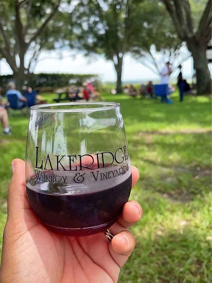 Sipping wine outdoors under Florida's oak trees beats sitting in traffic on I-4 by approximately one million percent.