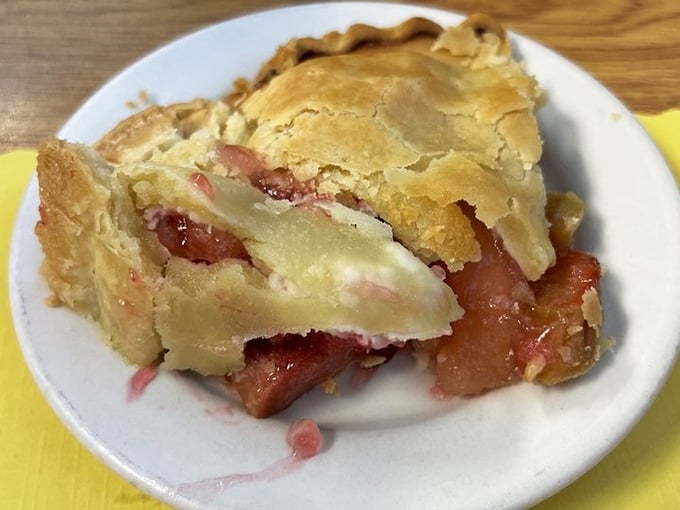 Homemade pie with a crust so flaky it should come with an instruction manual and extra napkins.