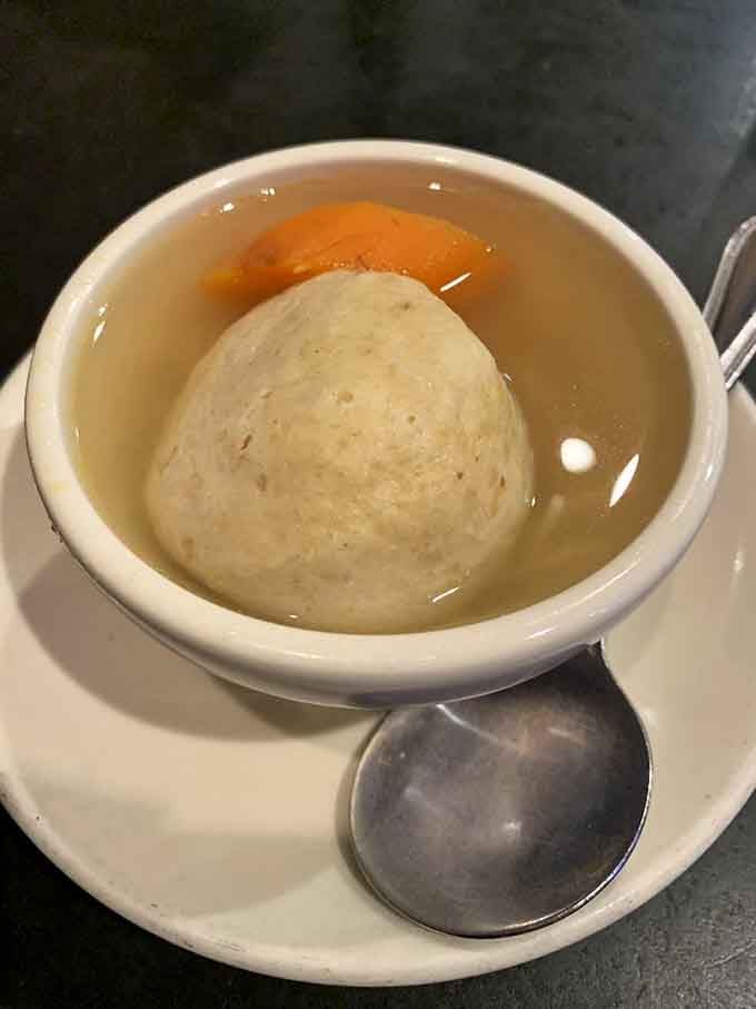 The matzo ball soup at Zaftigs doesn't cure the common cold, but don't tell your immune system that. This floating cloud of comfort has been known to inspire poetry and silence conversation.
