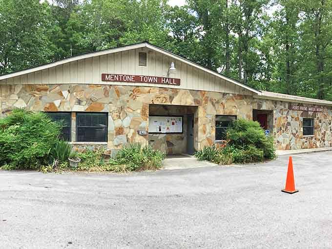 Mentone Town Hall keeps things simple, because running a town this charming doesn't require fancy architecture.