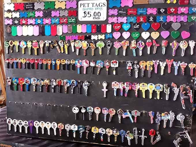 Painted pet tags in every color imaginable, turning dog identification into an actual fashion statement for Fido.