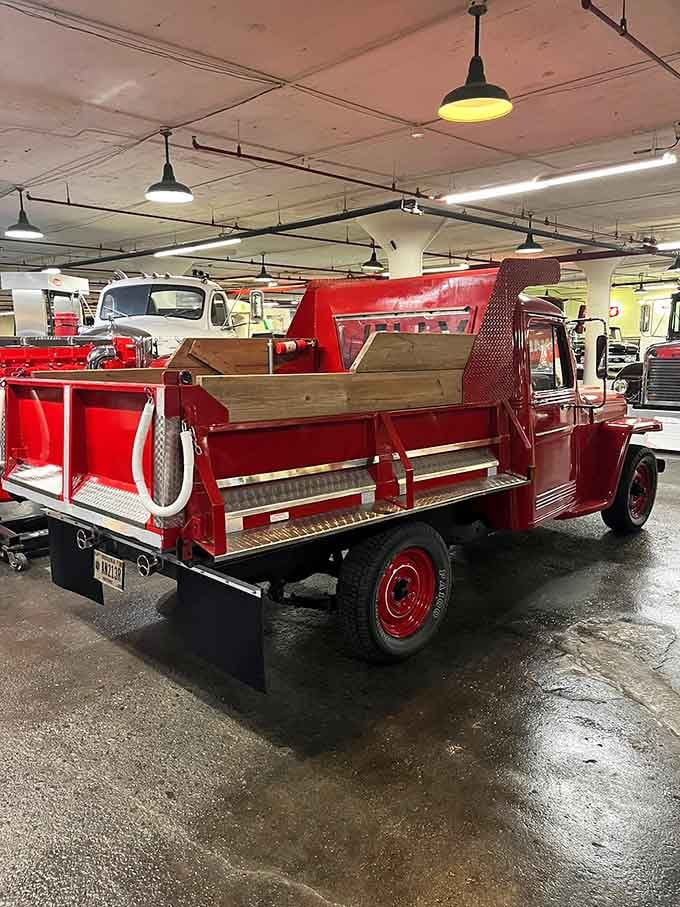 Fire engine red never looked so good, especially on a vintage truck that once saved lives and property.