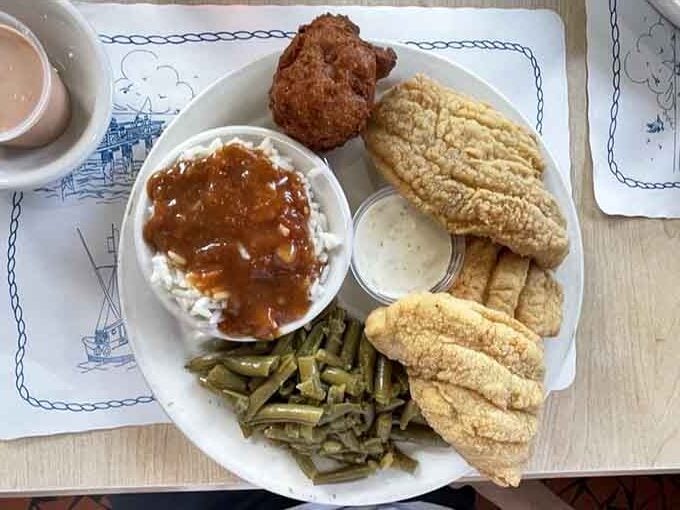 Fried catfish with all the fixings, because sometimes you need a Southern classic done absolutely right.