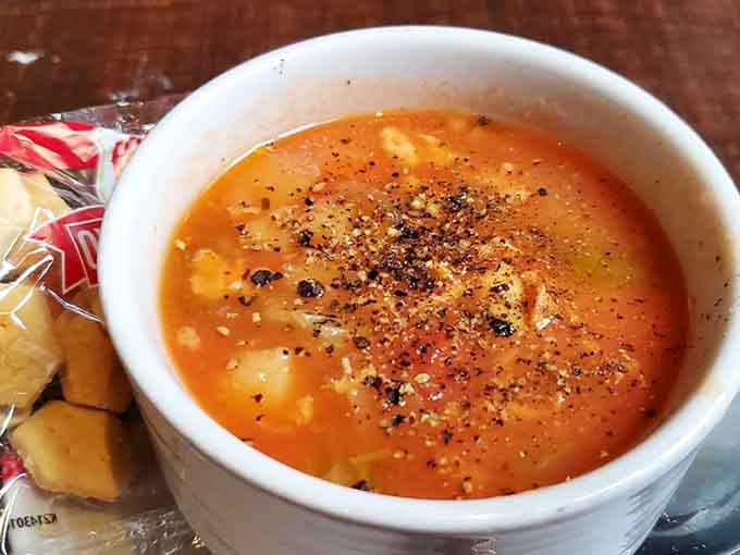 Manhattan clam chowder brings tomato-based tang to the table, proving that not all chowder needs to be creamy.