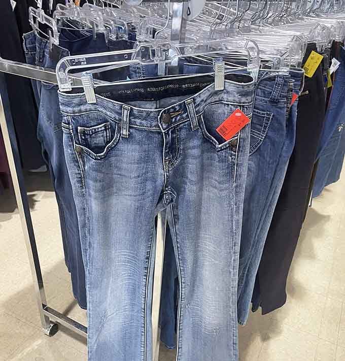 Designer denim at thrift store prices&mdash;the holy grail of bargain hunting that makes fashionistas do a little victory dance in the aisles.