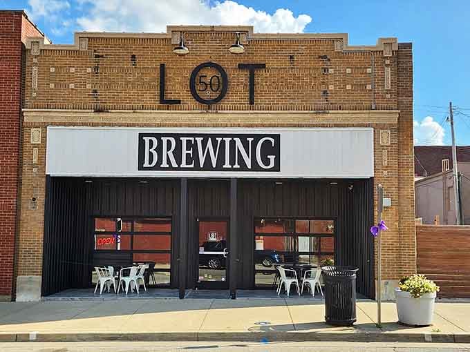 LOT 50 Brewing occupies a historic storefront, because even craft beer deserves architectural dignity and respect.