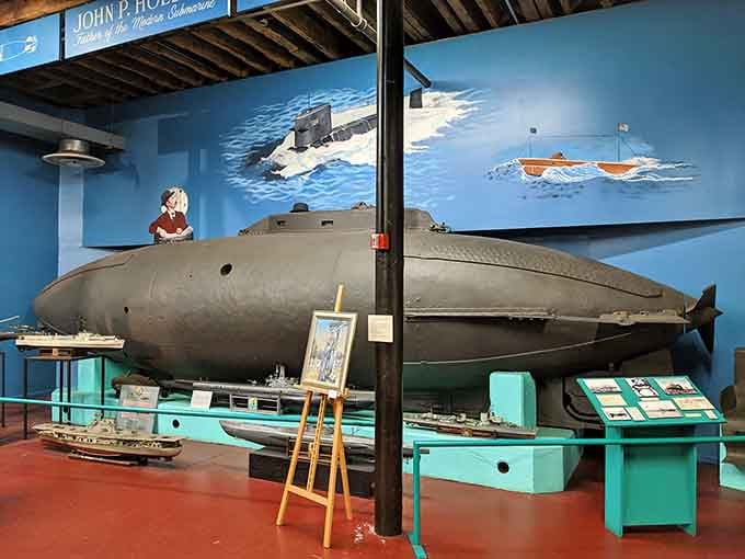 A full-scale submarine replica sits inside because apparently this museum doesn't believe in doing anything halfway.