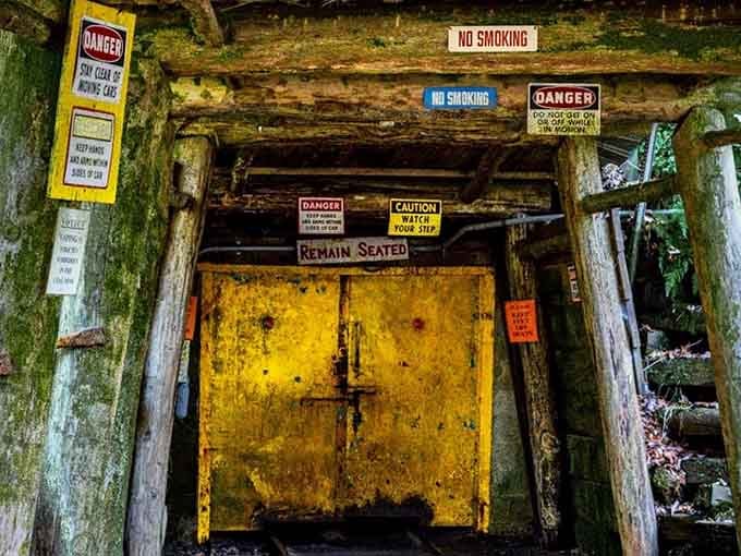 Nothing says "adventure ahead" quite like a collection of danger signs that would make any safety inspector simultaneously proud and nervous.
