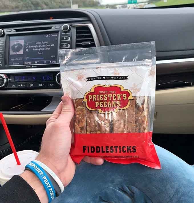 Fiddlesticks: the road trip snack that'll have you planning unnecessary detours through Montgomery forever after.