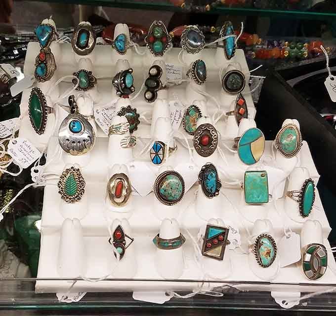 Turquoise and silver rings that would make your grandmother nod approvingly while whispering "now that's real jewelry."
