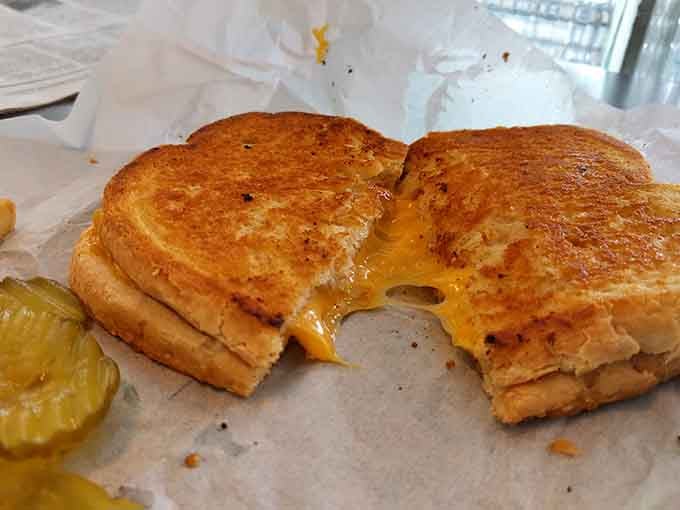 The grilled cheese here understands its assignment: melty, golden, and comforting enough to make anyone feel like a kid again.