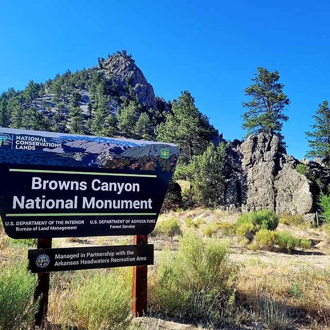 Browns Canyon National Monument beckons adventurers to explore dramatic rock formations and untamed wilderness nearby.