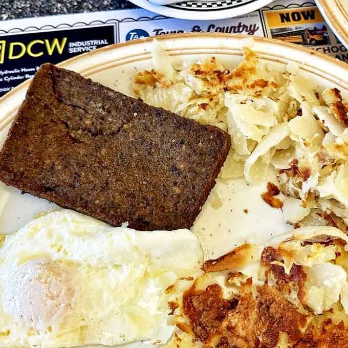 Pennsylvania Dutch breakfast royalty: scrapple, eggs, and home fries. It's the breakfast trinity that separates the tourists from the locals.