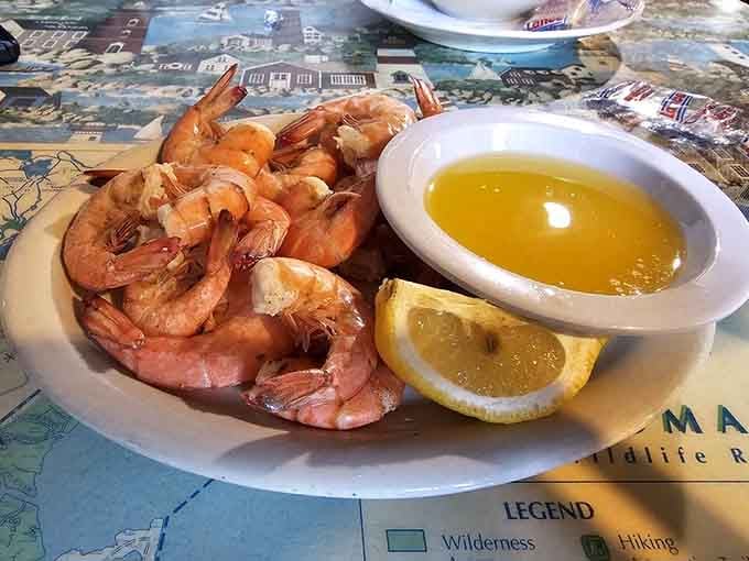 Boiled shrimp with melted butter, simple as sunshine and twice as bright, ready to make your taste buds sing.
