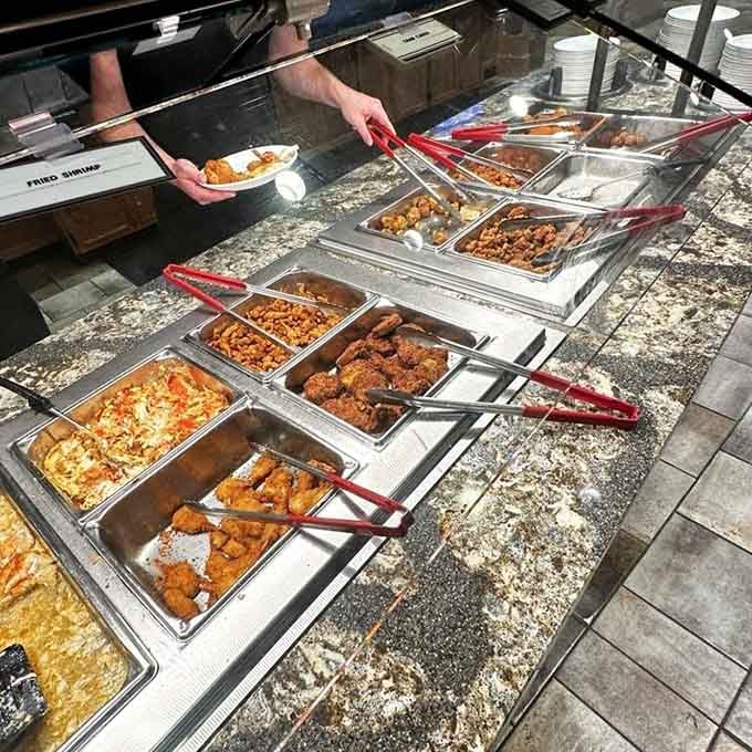 The buffet line stretches on like a delicious yellow brick road, except Dorothy would've never made it to Oz.