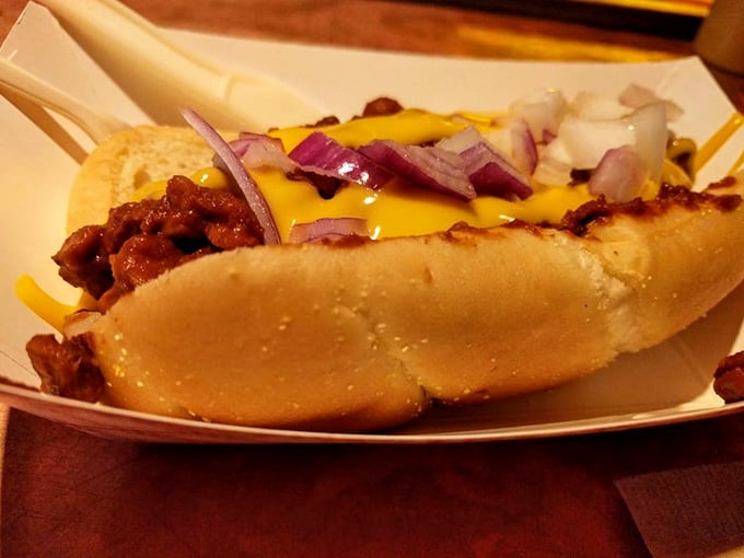 Chili, cheese, and red onions transform a simple dog into something your cardiologist might question but you'll never regret.