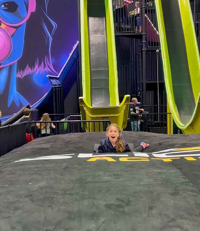 These padded landing zones prove someone actually thought about the physics of fun and human dignity.