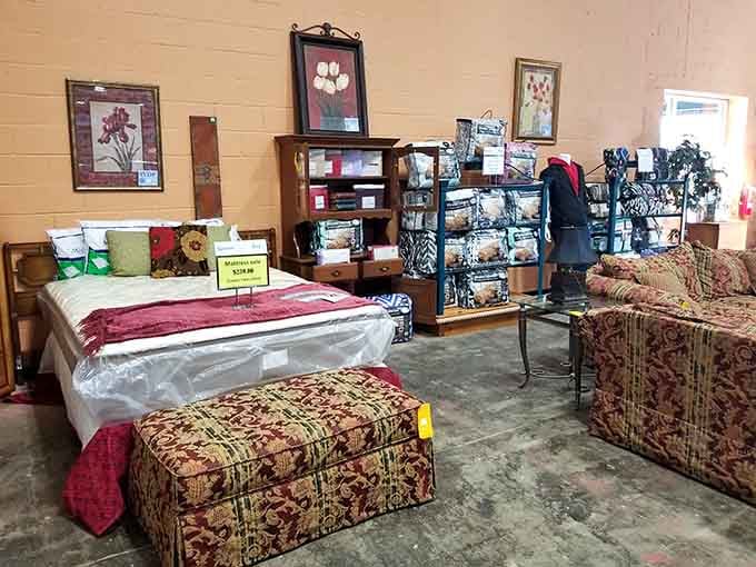 Beds, shelves, and furniture galore prove one person's moving day is another's decorating jackpot.