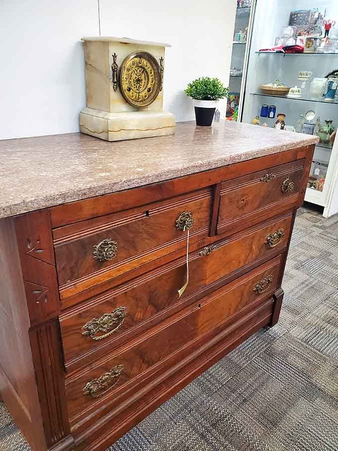 That marble-topped dresser has stored more secrets than a diary from the Eisenhower administration.