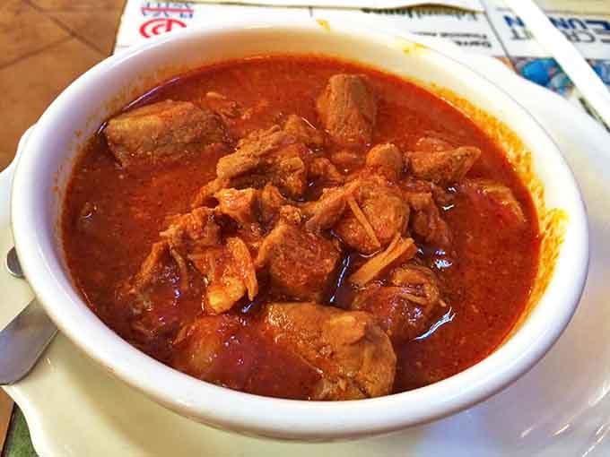 Spicy pork that doesn't just sit in the bowl&mdash;it practically performs a salsa dance of flavors that'll warm you from the inside out.