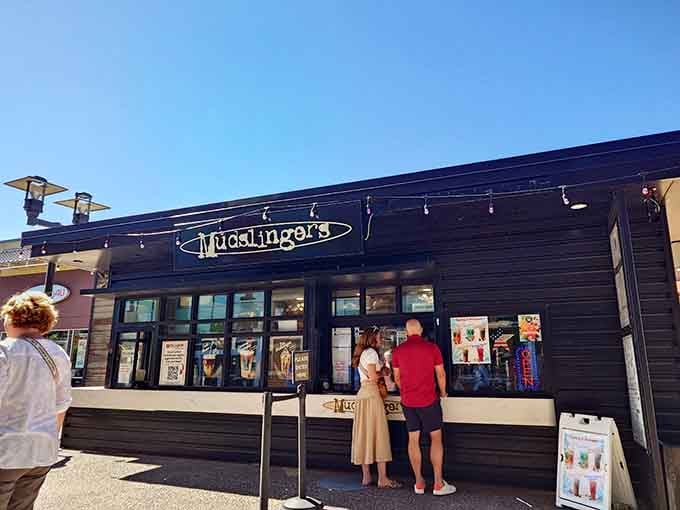 Mudslinger's stands ready to caffeinate your shopping marathon&mdash;fuel for the bargain-hunting journey ahead.