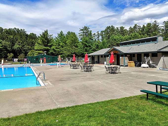 Summer in Hanover means poolside relaxation at Storrs Pond, where the pine-scented air makes every swim feel like a forest bath.
