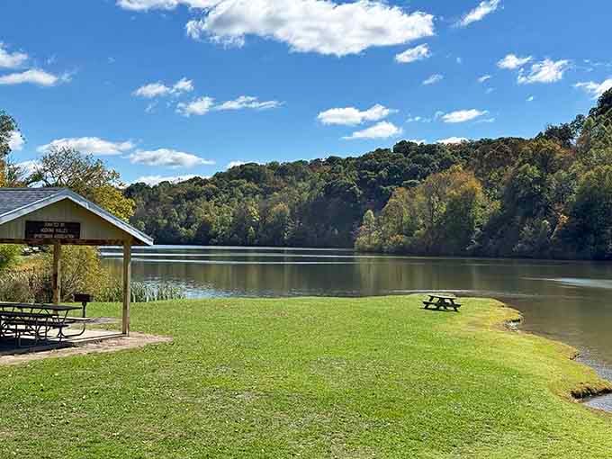 Lakeside picnicking with a backdrop that makes your backyard barbecue look like amateur hour, no offense to your patio.