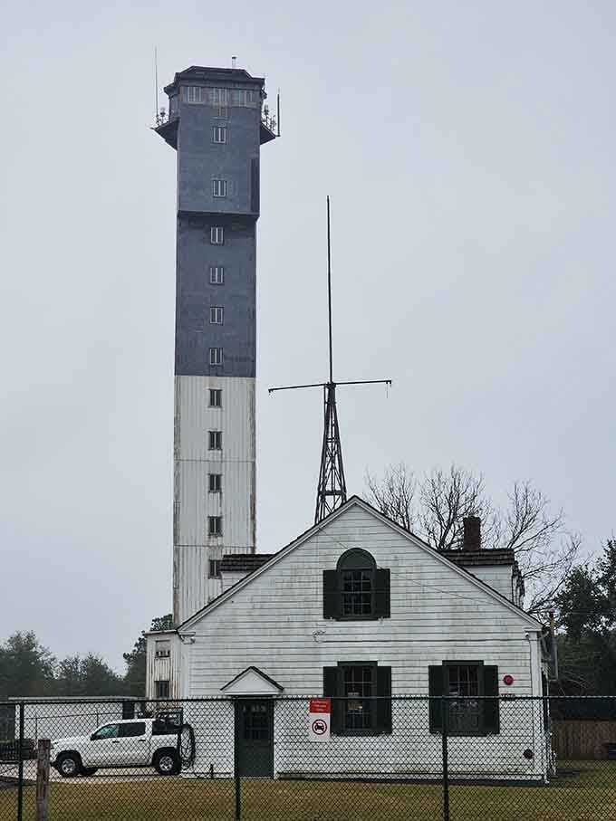 The weathered concrete tells decades of stories, each stain and mark a badge of honor from surviving Atlantic hurricanes and salt spray.