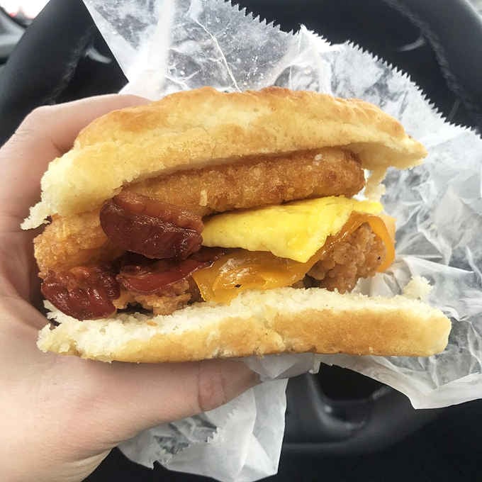 The Bad Grampa packs bacon, sausage, and enough protein to fuel your entire day of questionable decisions.