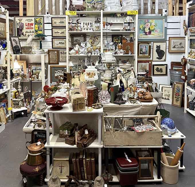 One vendor's eclectic collection proves that organized chaos is actually an art form when you know what you're doing with it.