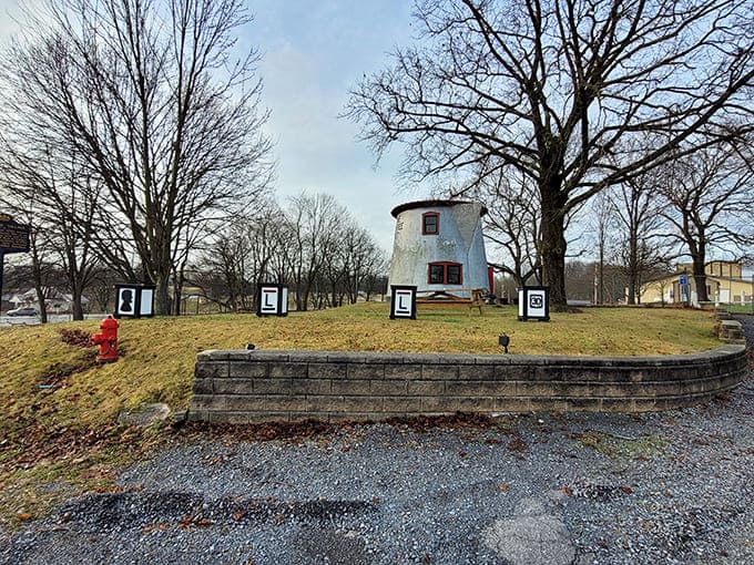 The surrounding park makes this quirky landmark feel like a neighborhood treasure that wandered in from Wonderland.