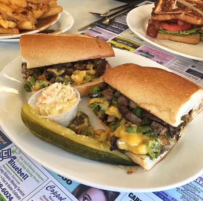 This Philly cheesesteak arrives piled high enough to make Philadelphia jealous and your cardiologist concerned.