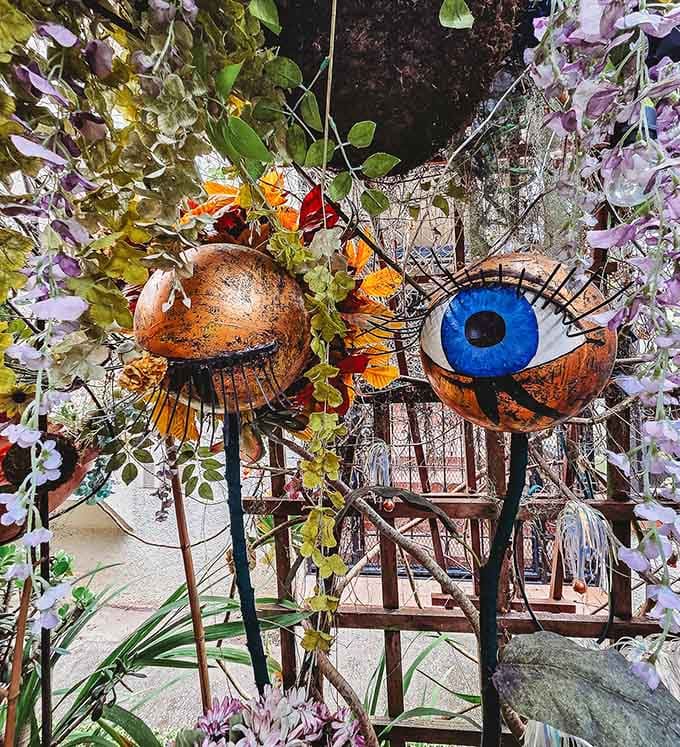 Somewhere, a fortune teller is jealous that this eye sculpture sees more than she ever could predict.