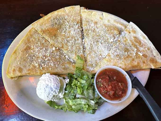 A quesadilla dusted with powdered sugar proves that sometimes the best ideas sound crazy until you taste them.