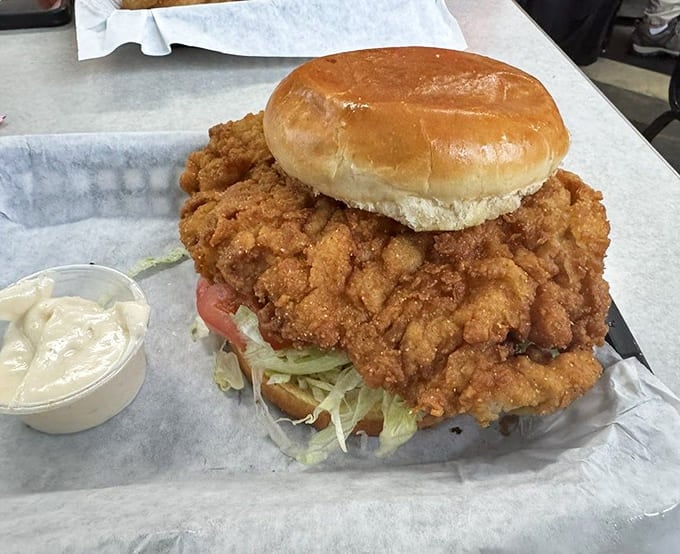 That tenderloin is bigger than the bun, which is exactly how Indiana intended it to be.